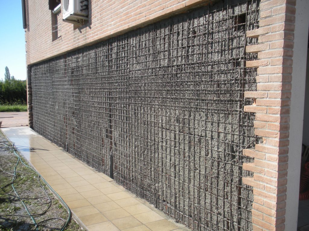 Rinforzo di pareti in poroton con intonaco fibro rinforzato armato con ...